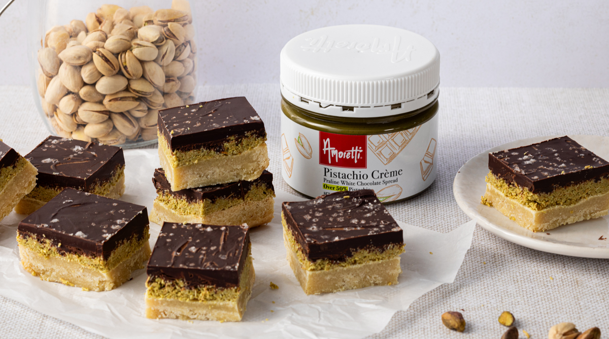 Dubai Chocolate Millionaire Shortbread — Amoretti