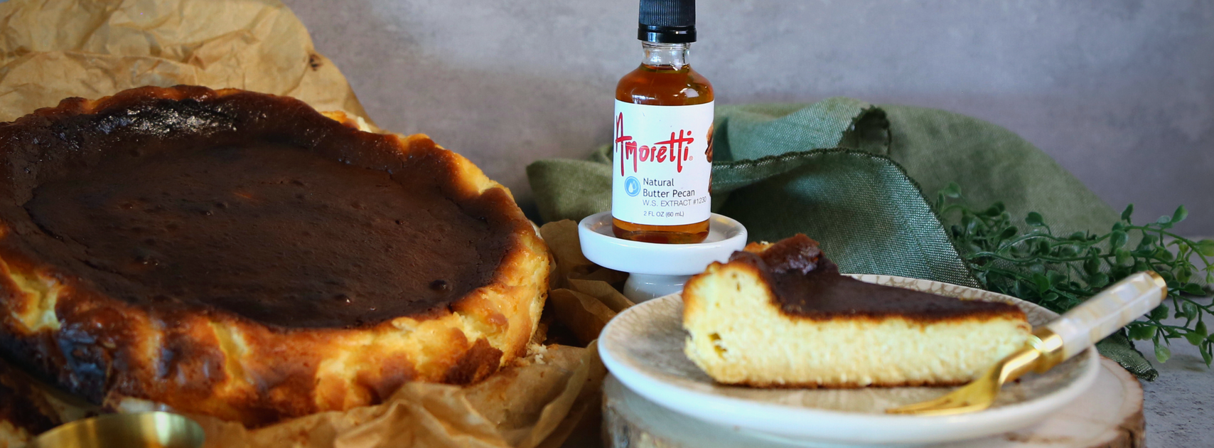 Butter Pecan Burnt Basque Cheesecake — Amoretti