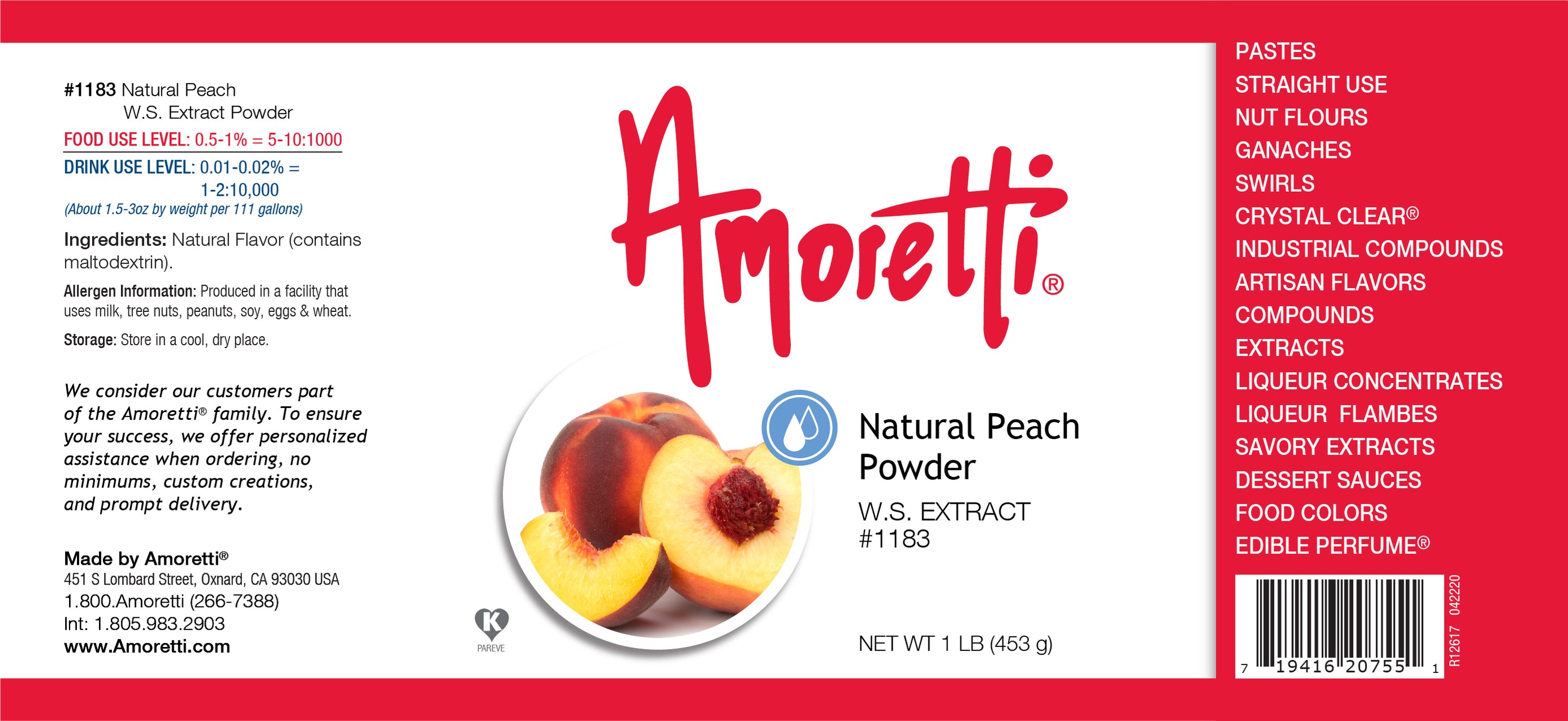 Natural Peach Extract Powder Water Soluble — Amoretti