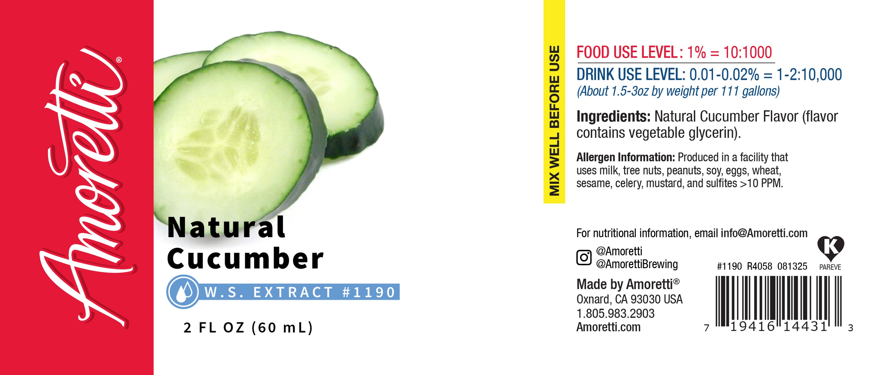 Natural Cucumber Extract Water Soluble — Amoretti