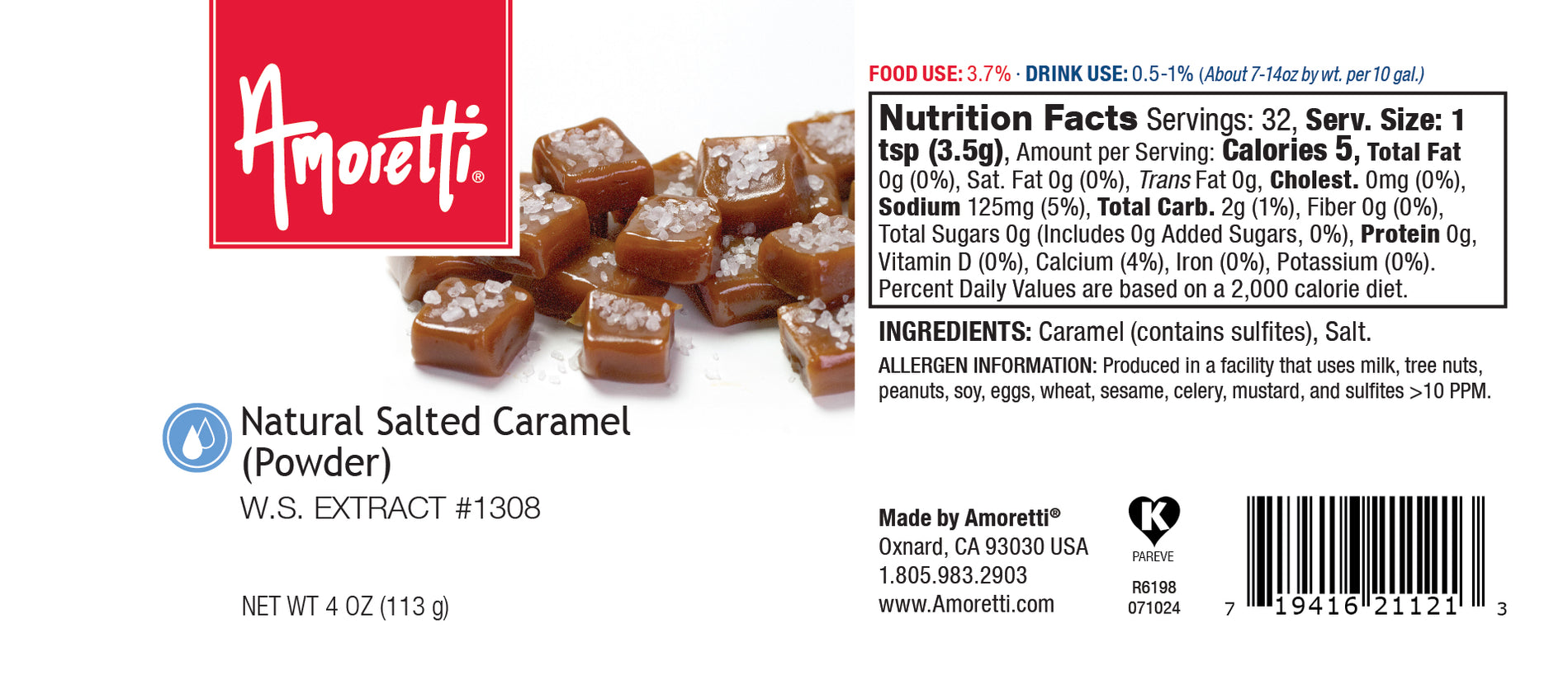 Natural Salted Caramel Extract Powder Water Soluble — Amoretti