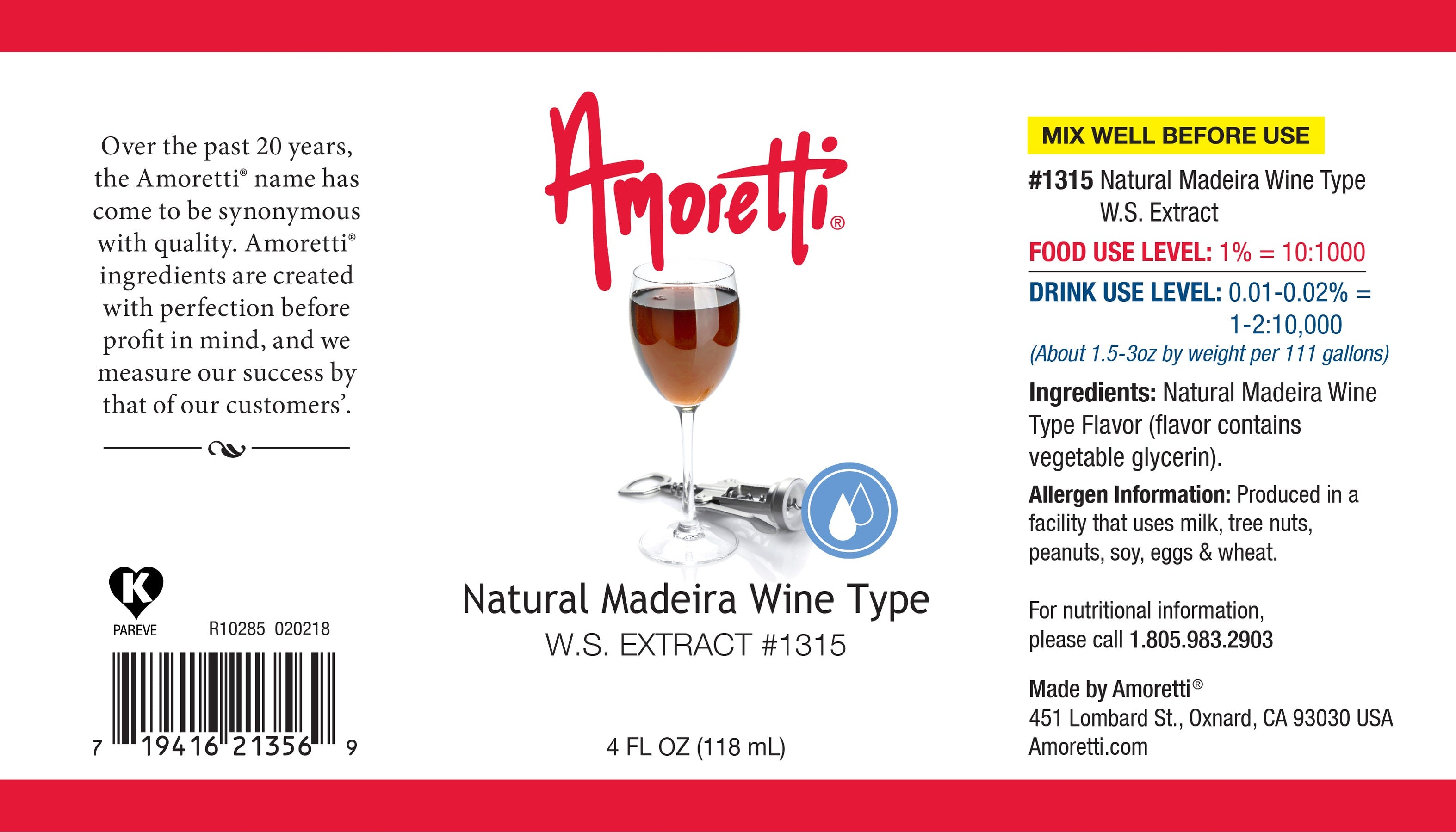 Natural Madeira Wine Type Extract Water Soluble — Amoretti
