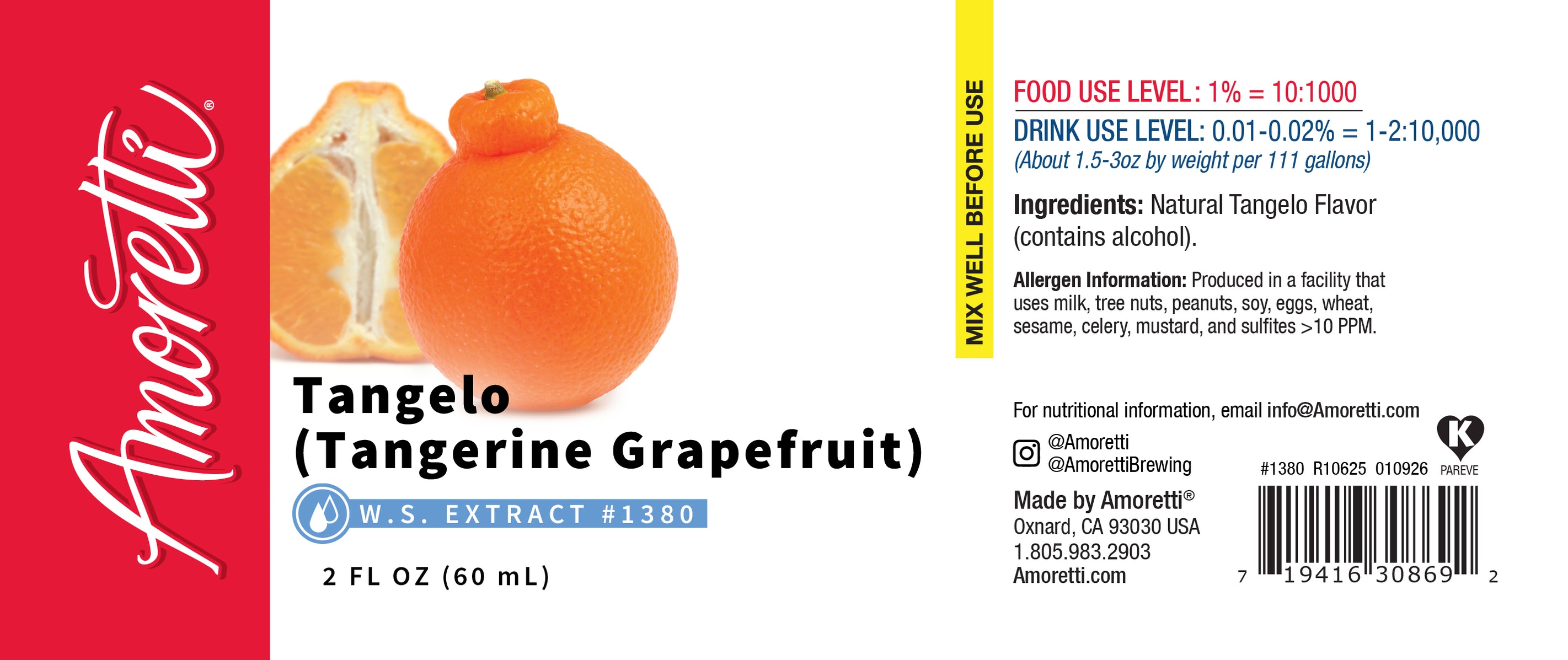 Tangelo (Tangerine Grapefruit) Extract Water Soluble — Amoretti