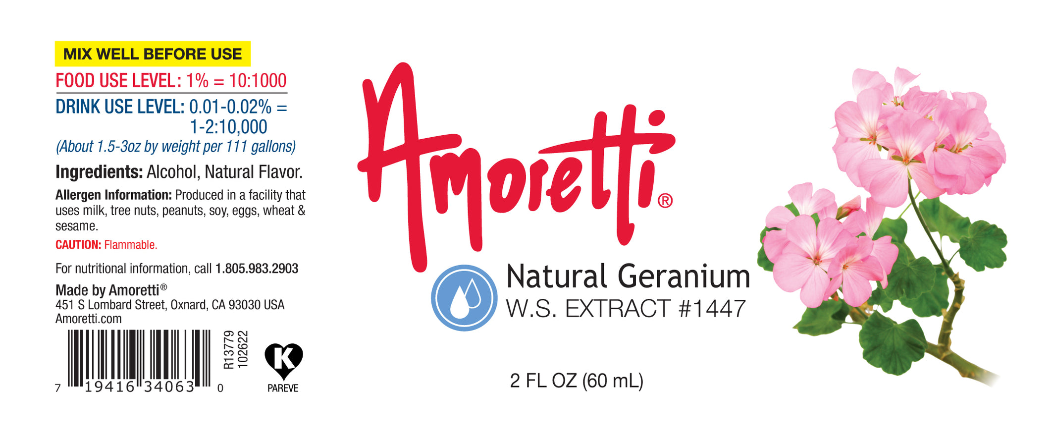 Natural Geranium Extract Water Extract — Amoretti
