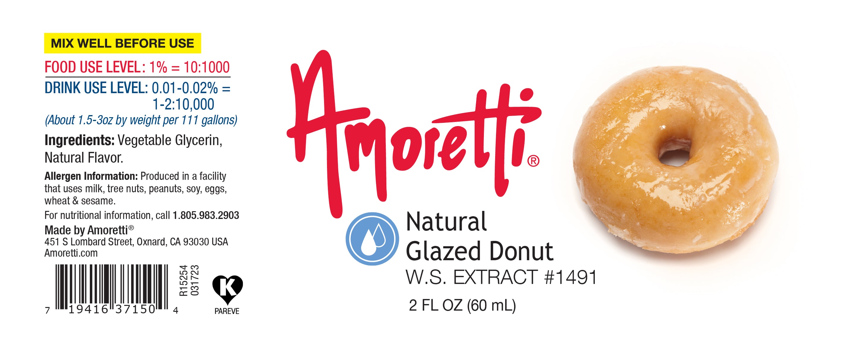 Natural Glazed Donut Extract Water Soluble — Amoretti