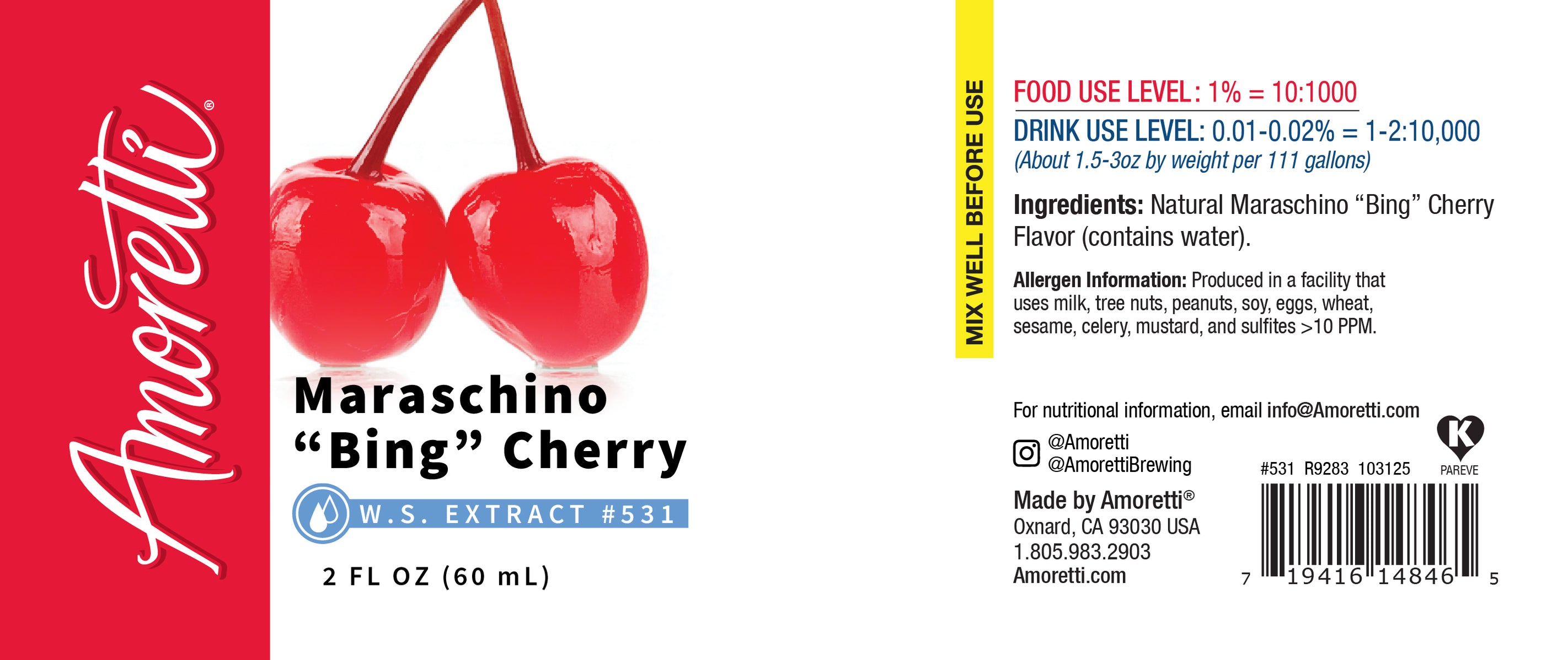 Maraschino "Bing" Cherry Extract Water Soluble — Amoretti