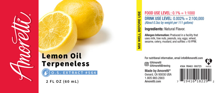 Lemon Oil Terpeneless Extract Oil Soluble — Amoretti
