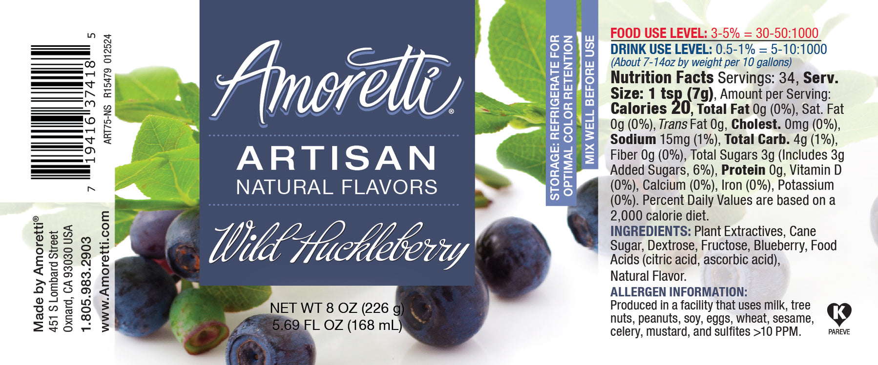 Natural Wild Huckleberry Artisan Flavor — Amoretti