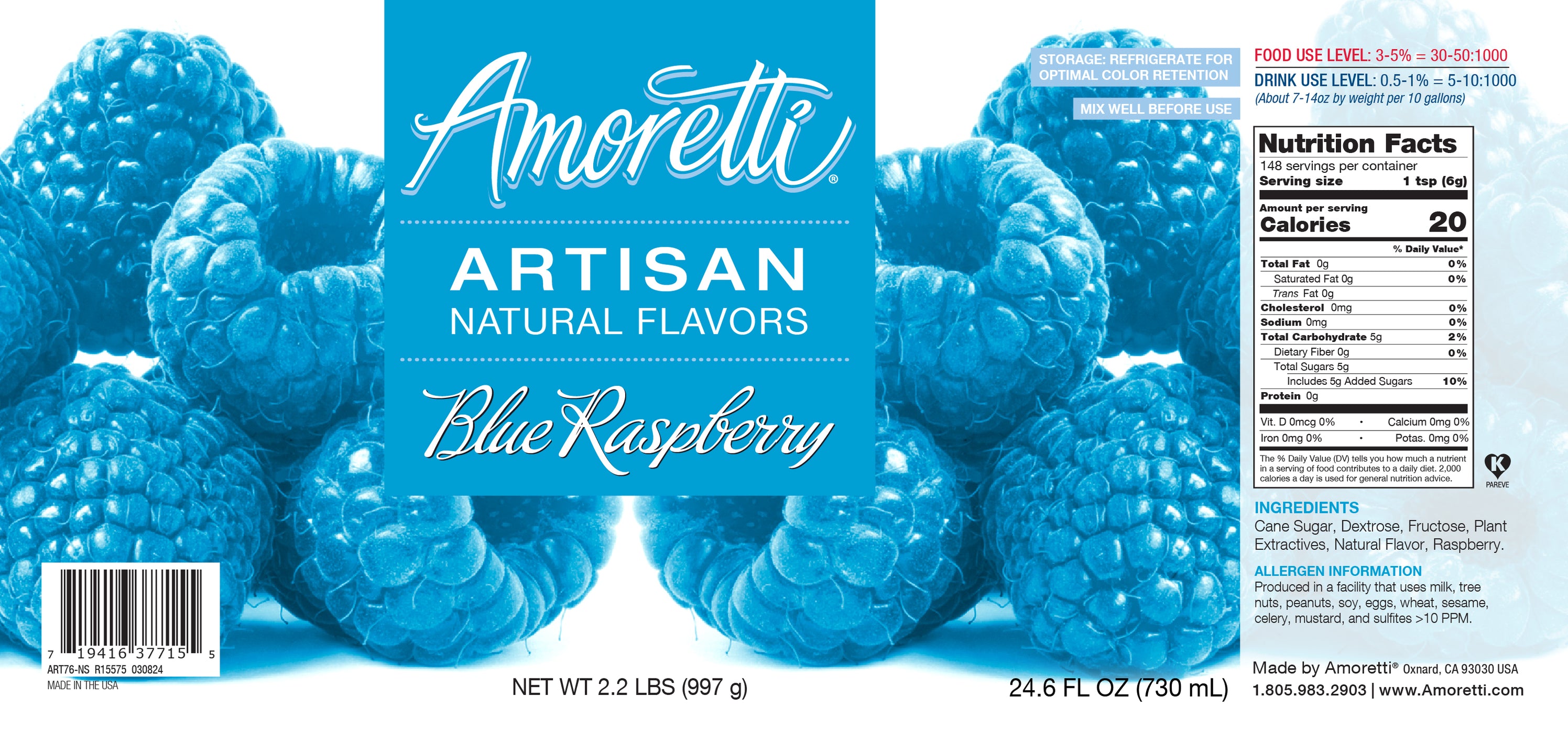 Natural Blue Raspberry Artisan Flavor — Amoretti