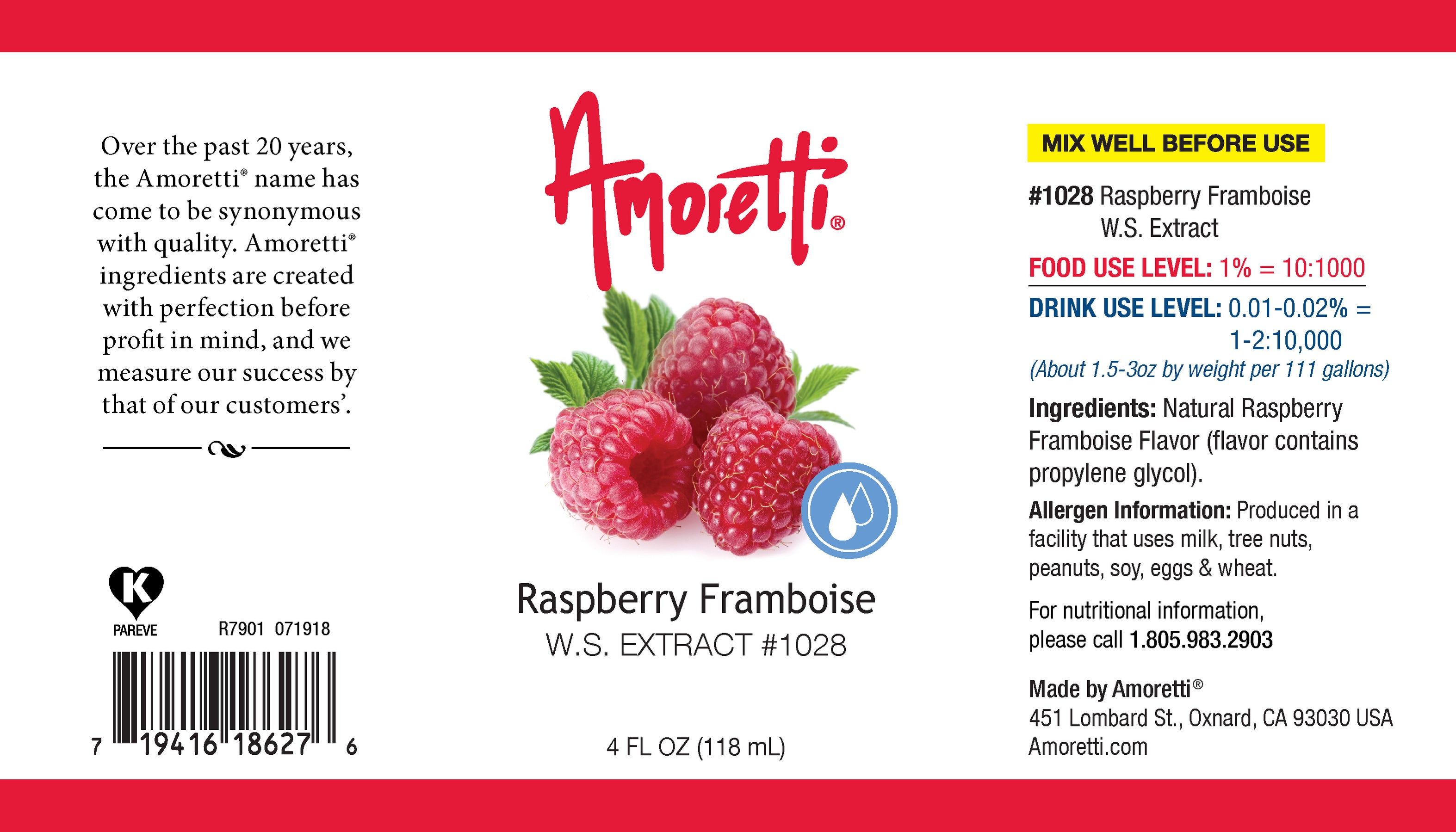 Raspberry Framboise Extract Water Soluble — Amoretti