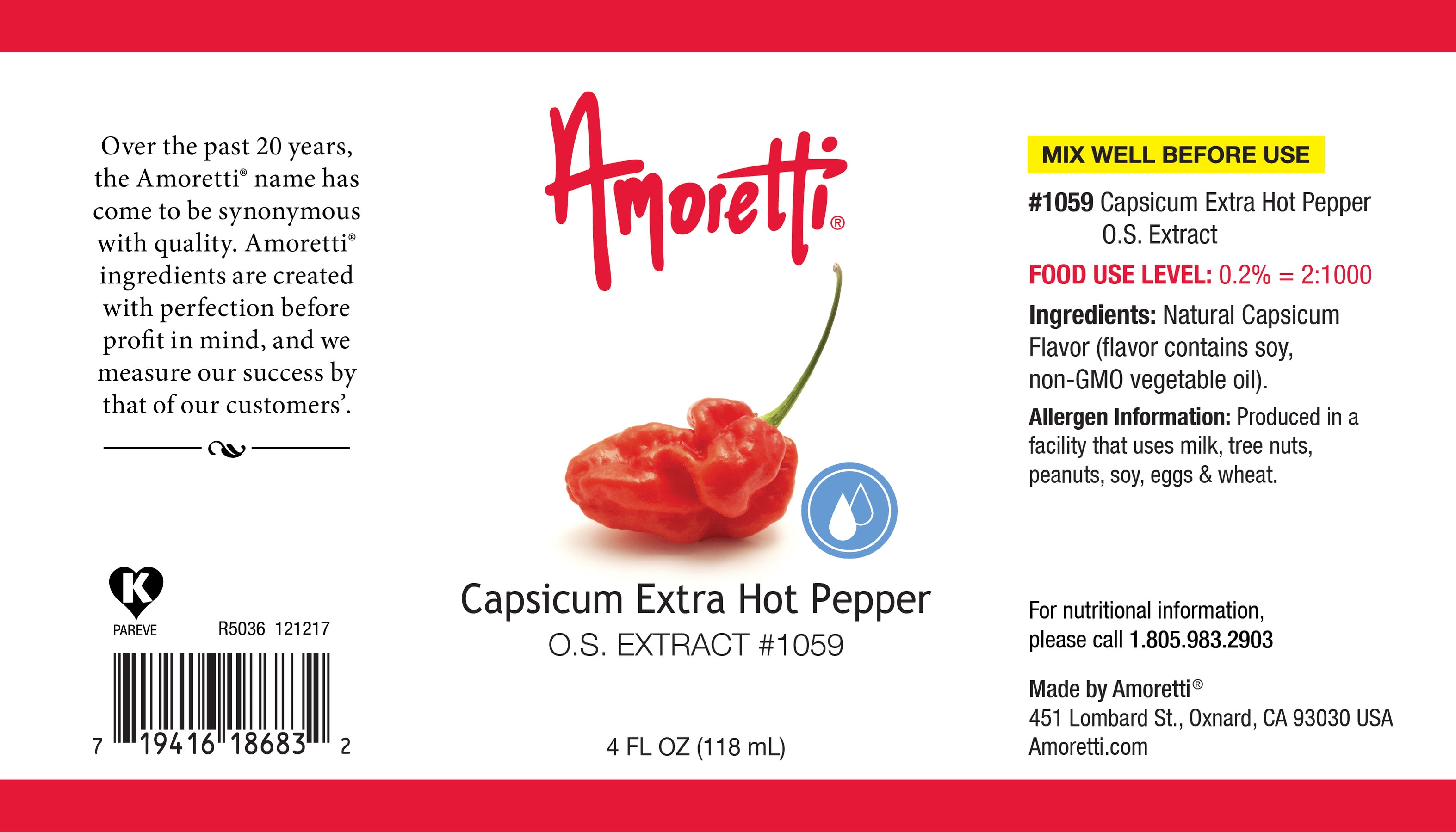 Capsicum Extra Hot Pepper Extract Oil Soluble — Amoretti