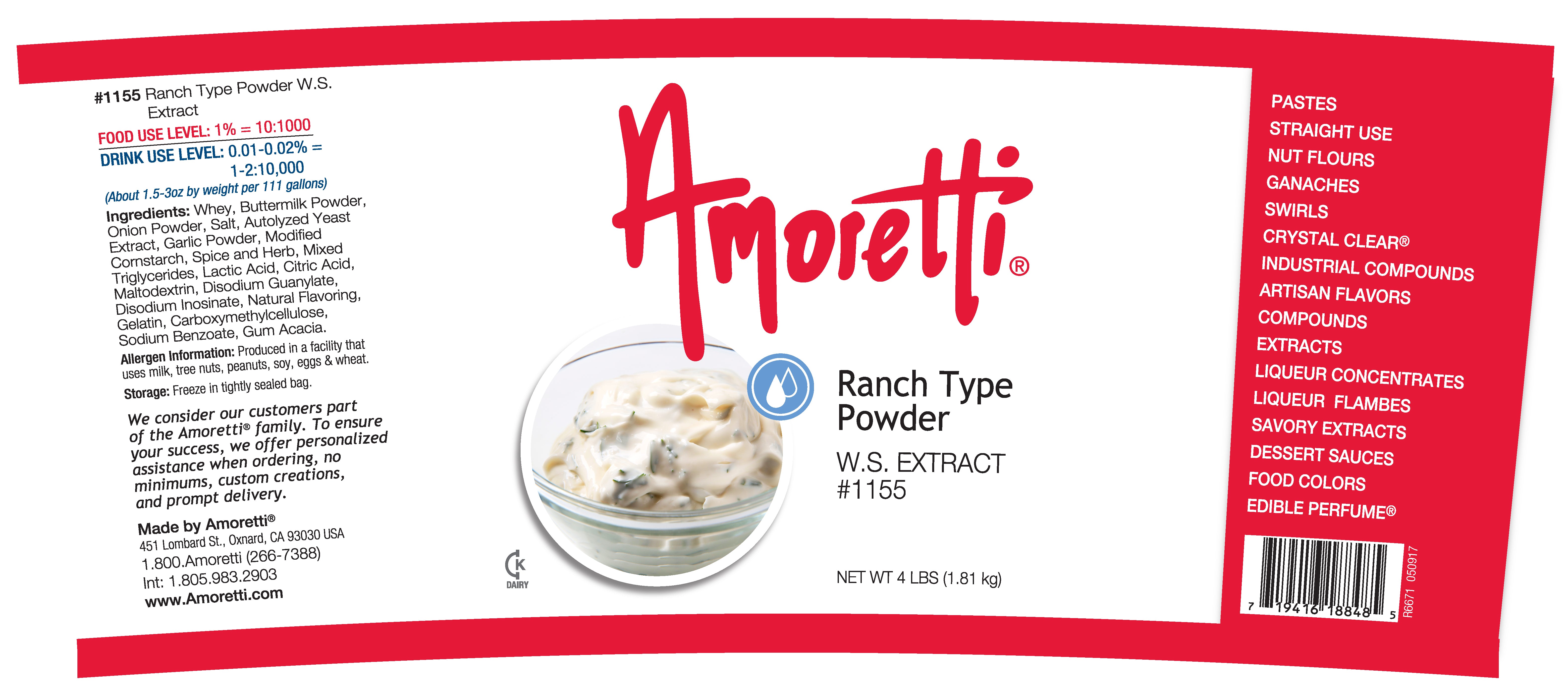 Ranch Type Extract Powder Water Soluble — Amoretti