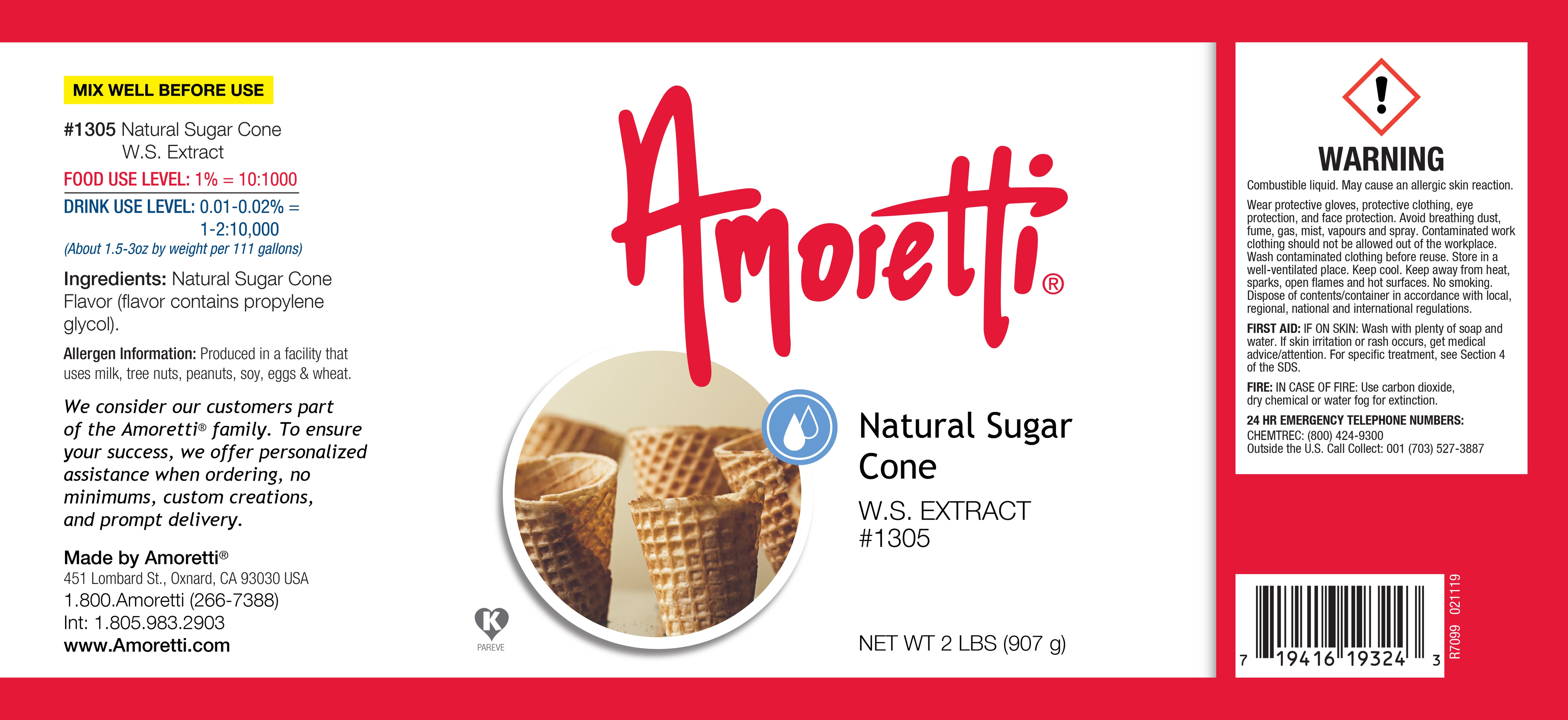 Natural Sugar Cone Extract Water Soluble — Amoretti