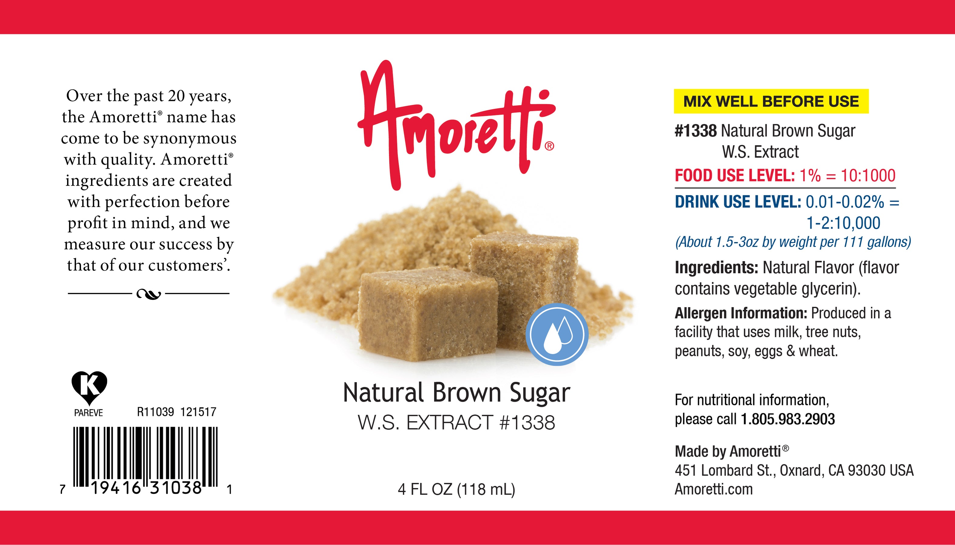Natural Brown Sugar Extract Water Soluble — Amoretti