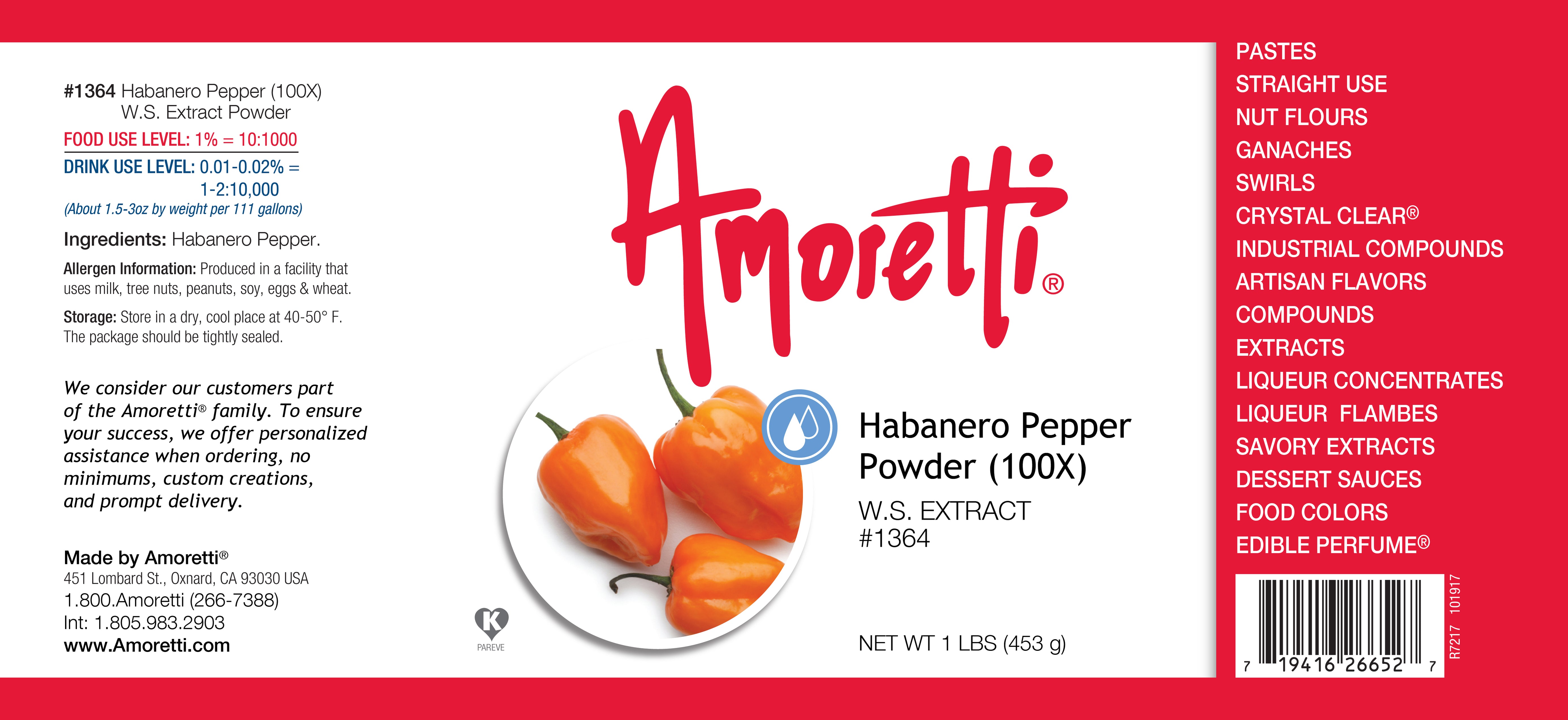 Habanero Pepper Extract Powder Water Soluble (100X) — Amoretti