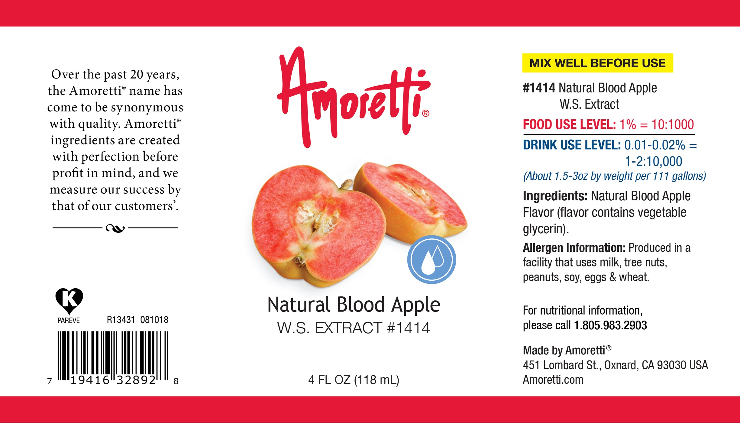 Natural Blood Apple Extract Water Soluble — Amoretti