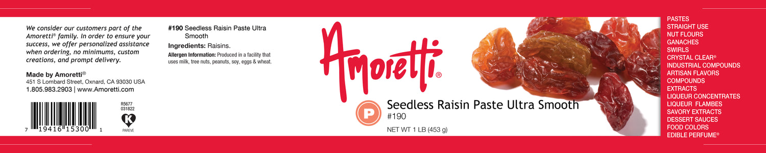 Seedless Raisin Paste Ultra Smooth — Amoretti