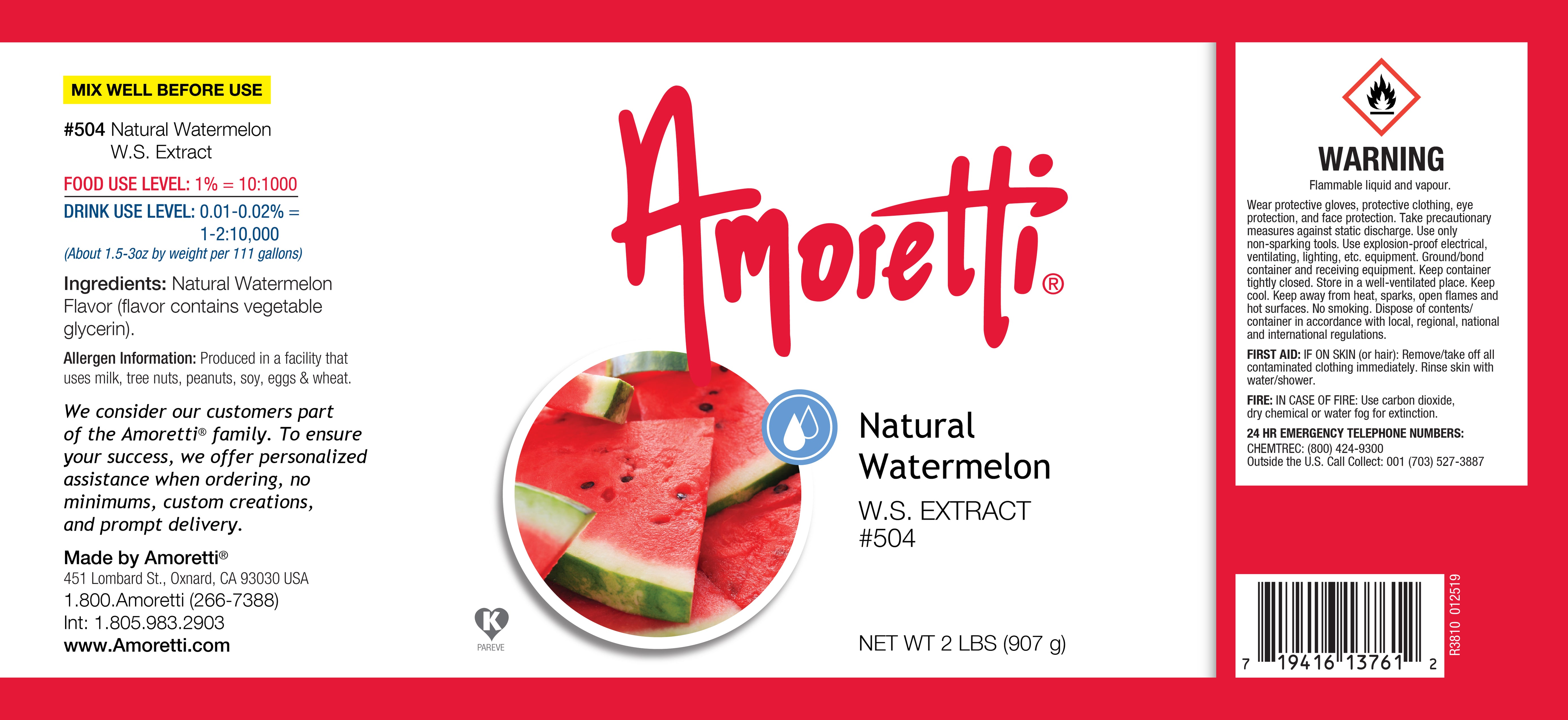 Natural Watermelon Extract Water Soluble — Amoretti