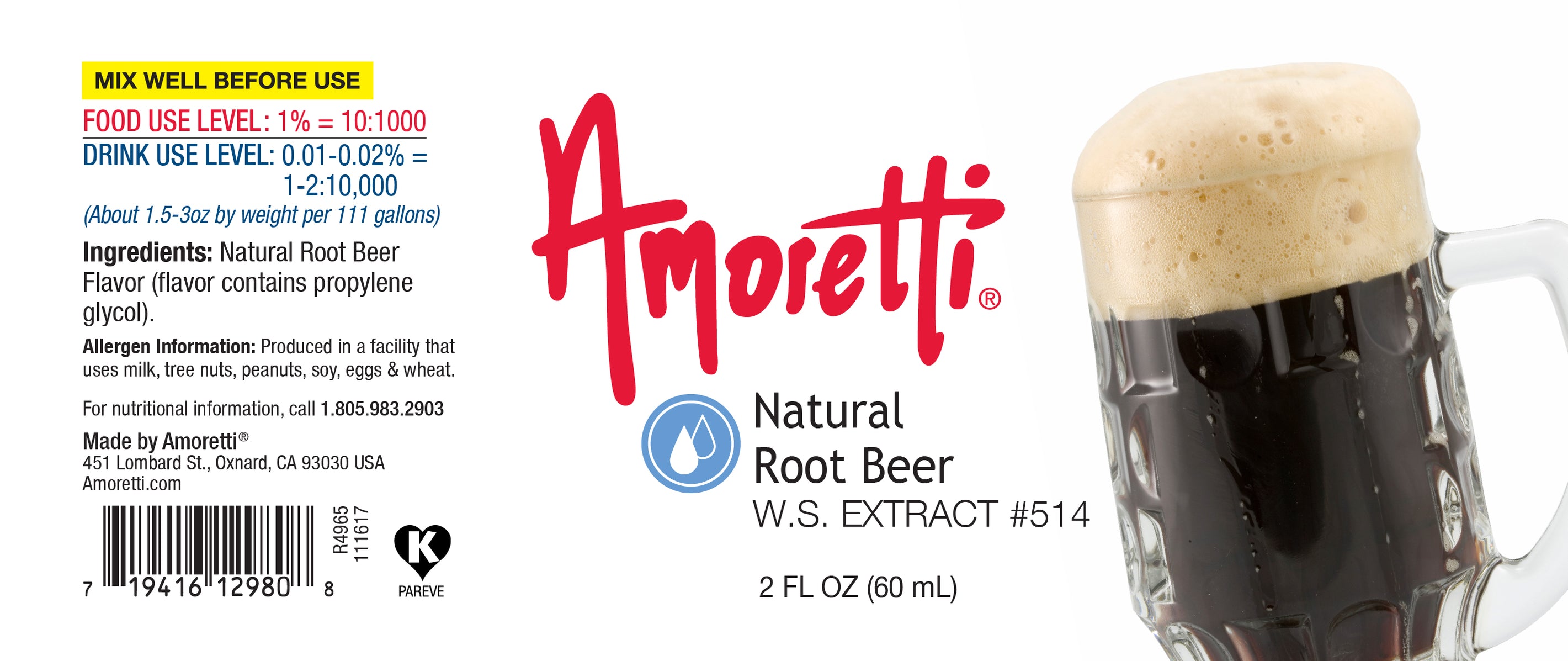 Natural Root Beer Extract Water Soluble — Amoretti