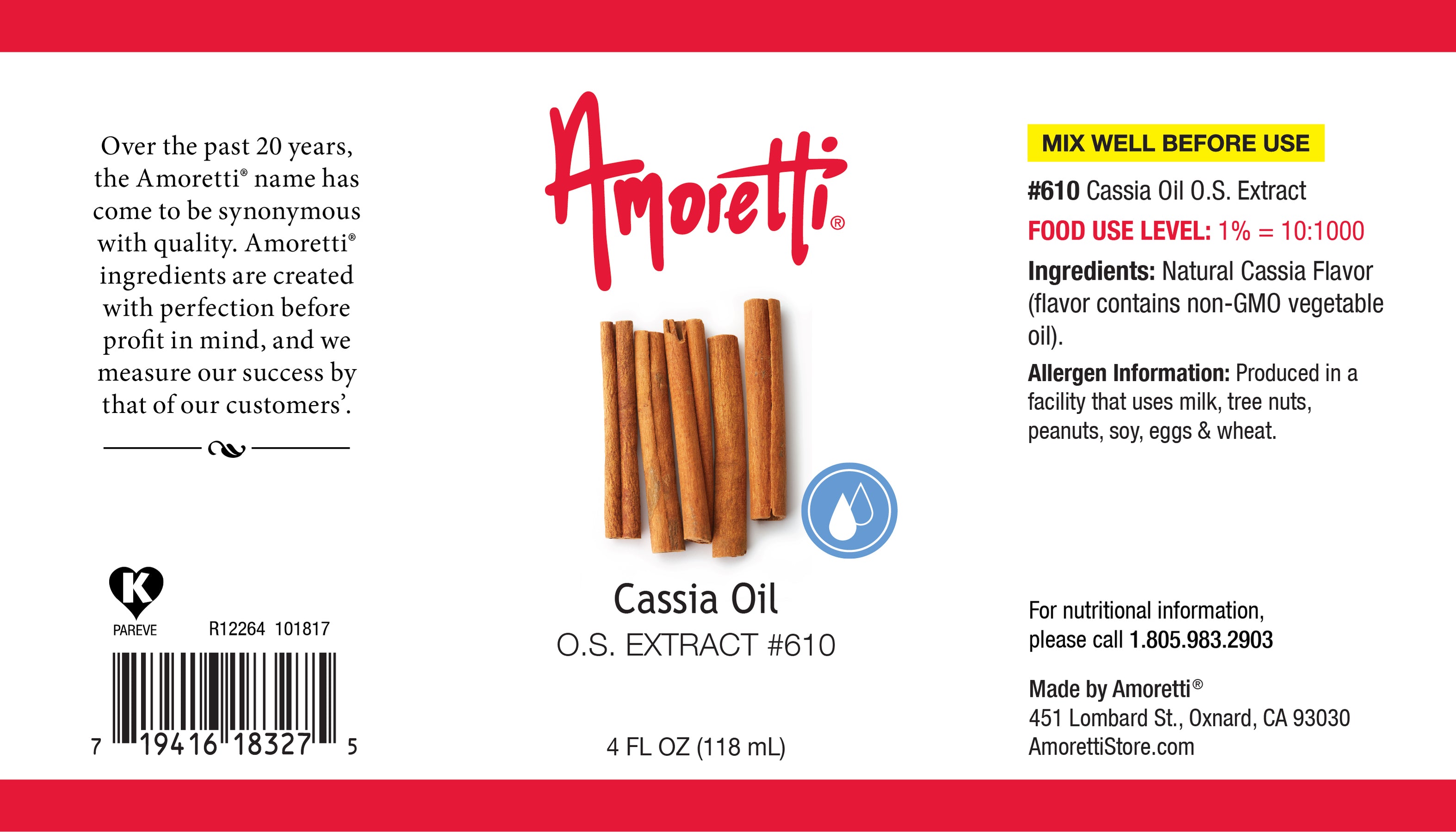 Cassia Oil Extract Oil Soluble — Amoretti