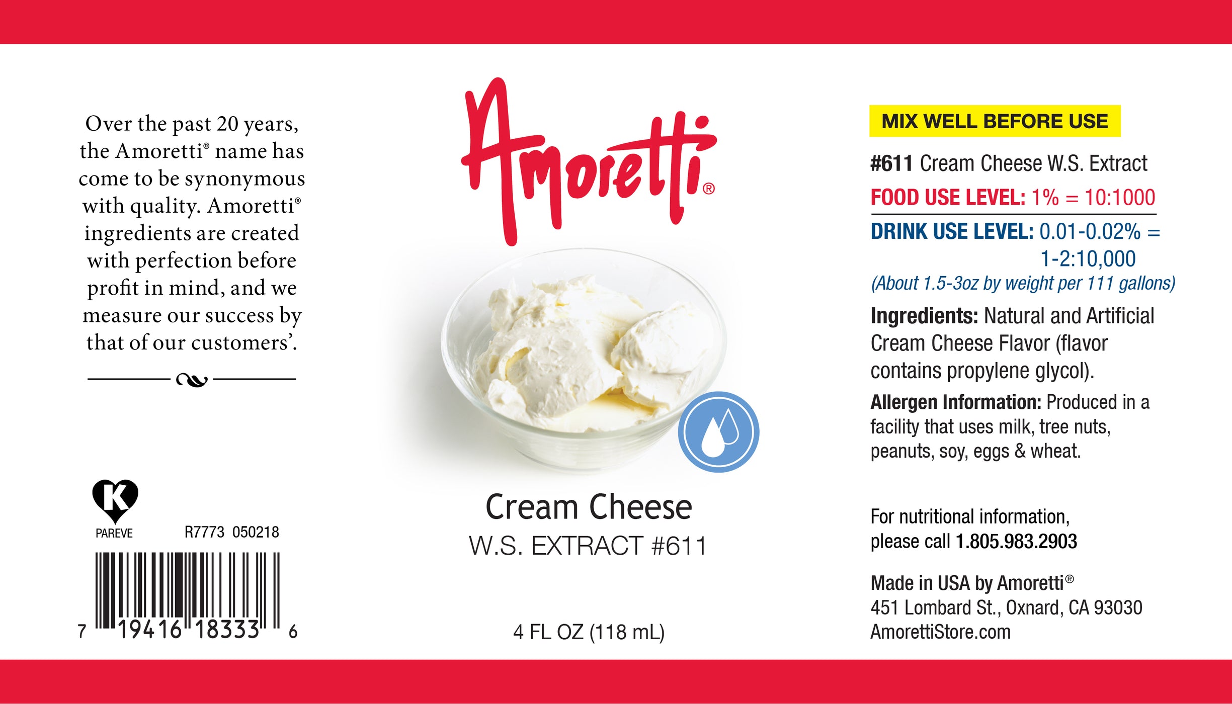 Cream Cheese Extract Water Soluble — Amoretti