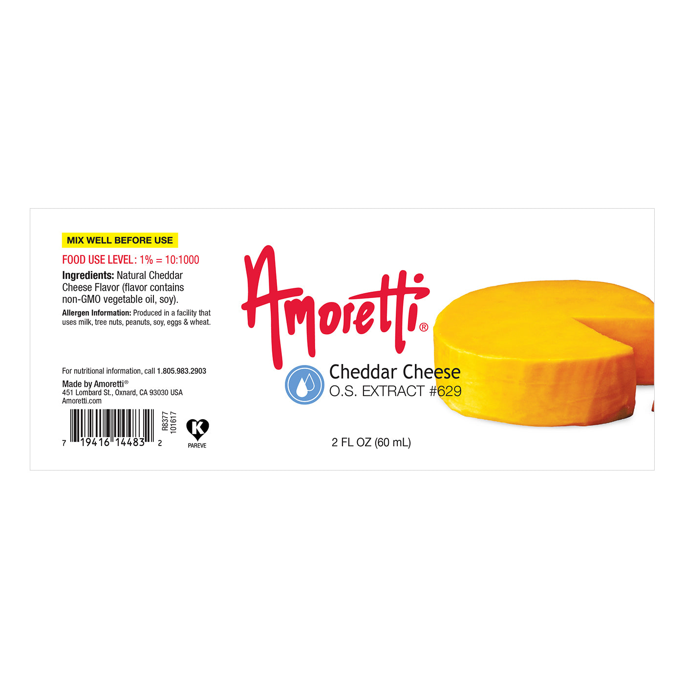 Natural Cheddar Cheese Extract Oil Soluble — Amoretti