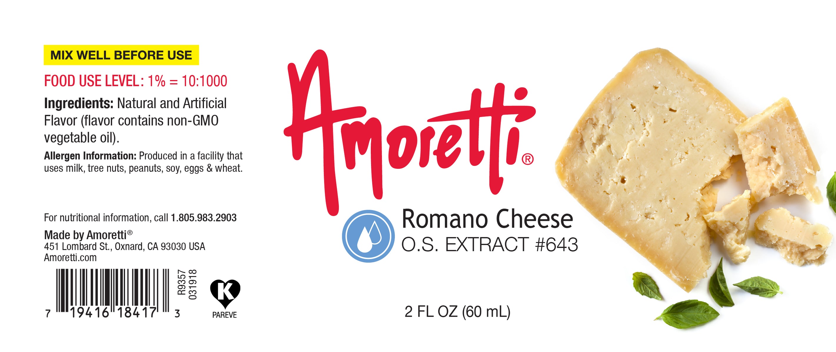 Natural Romano Cheese Extract Oil Soluble — Amoretti