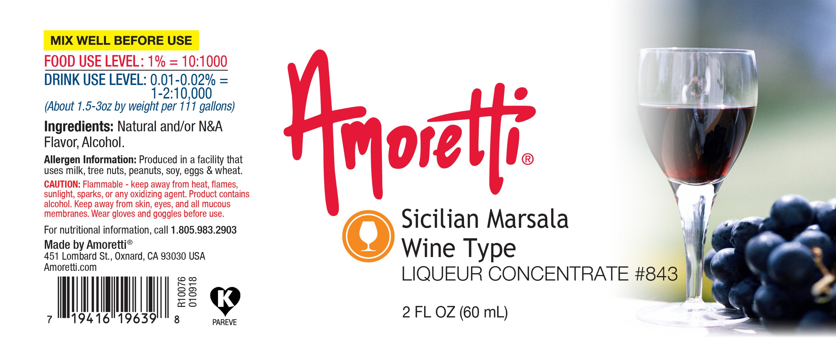 Sicilian Marsala Wine Type Liqueur Concentrate — Amoretti
