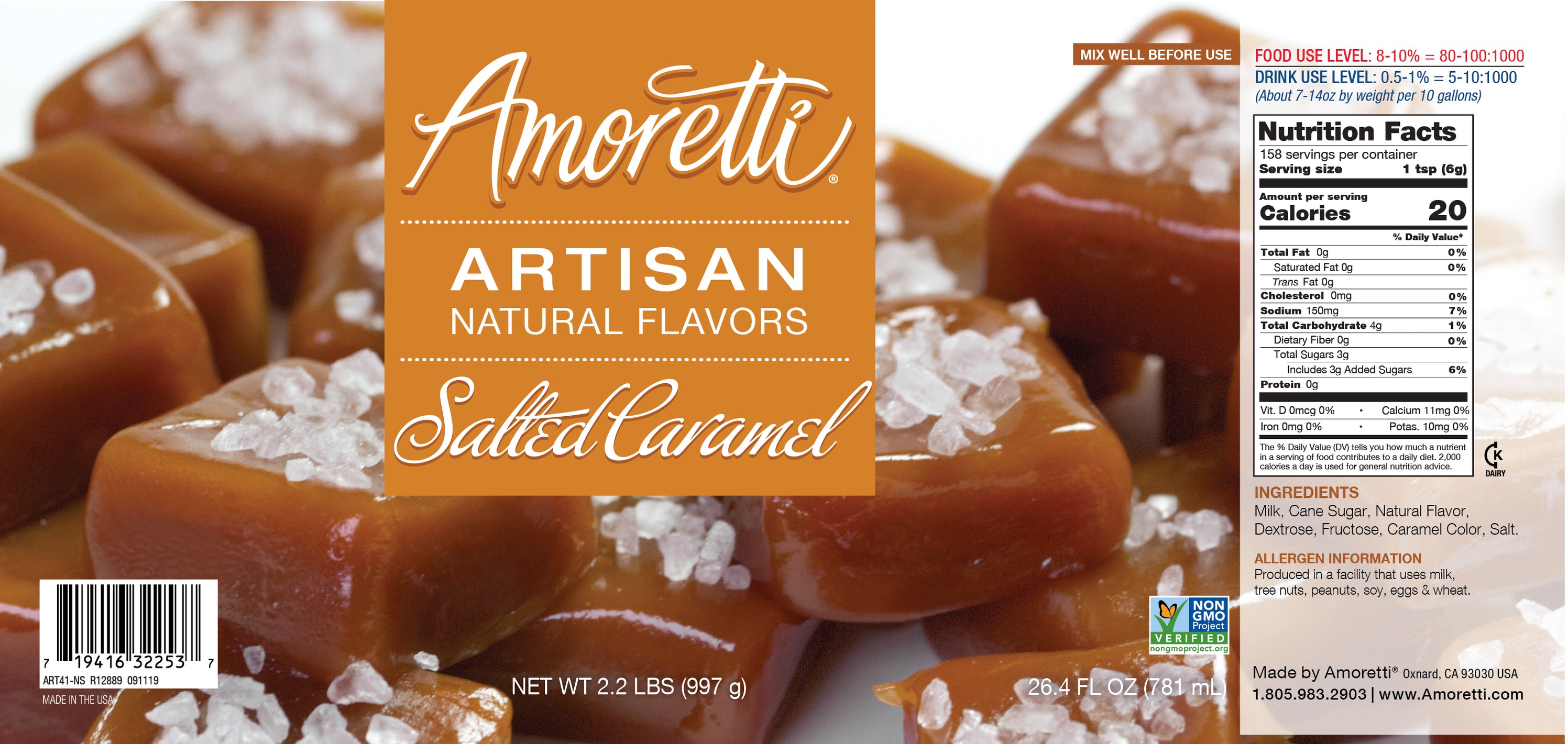 Natural Salted Caramel Artisan Flavor Paste — Amoretti